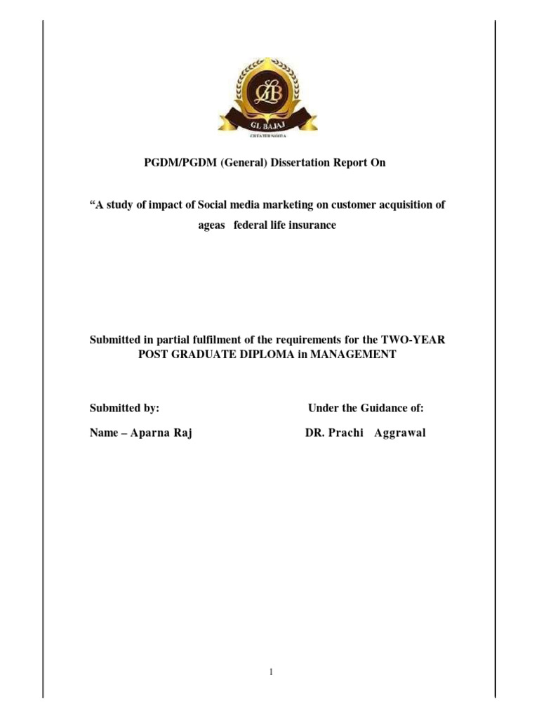 Aparna Raj Dessertation Report | PDF | Social Media Marketing | Data Analysis