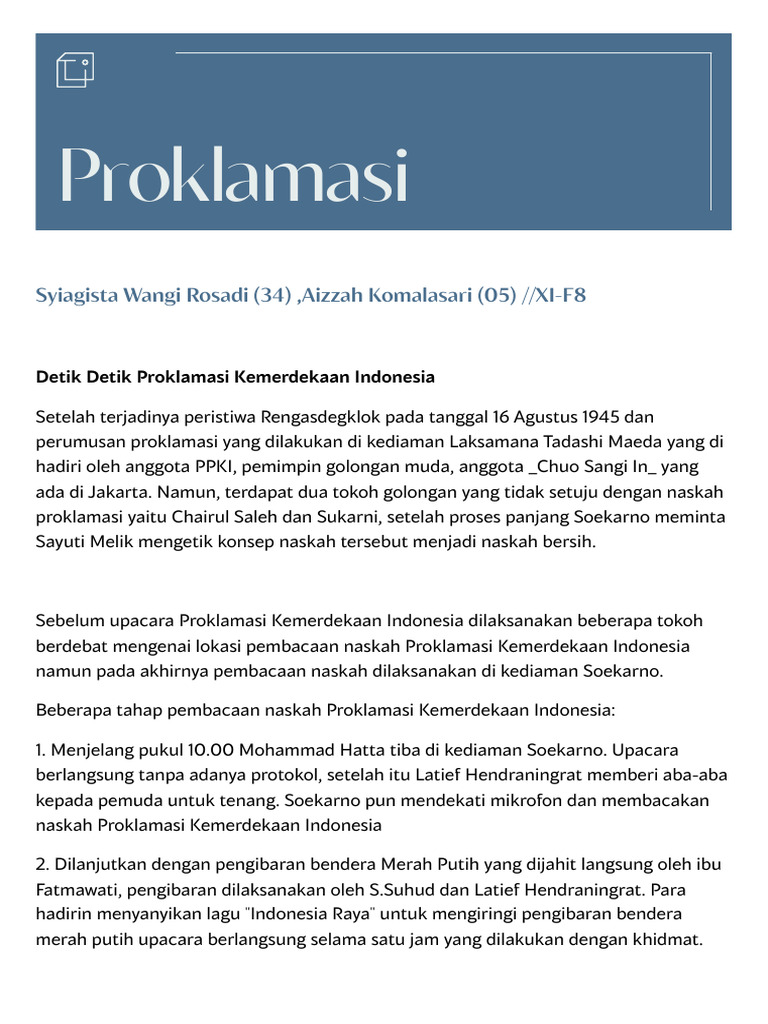 Proklamasi Kemerdekaan | PDF