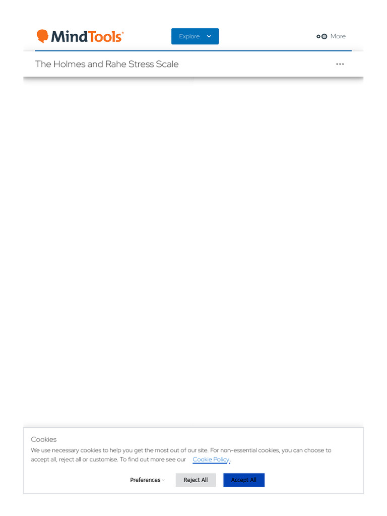 Holmes and Rahe Stress Scale Overview | PDF
