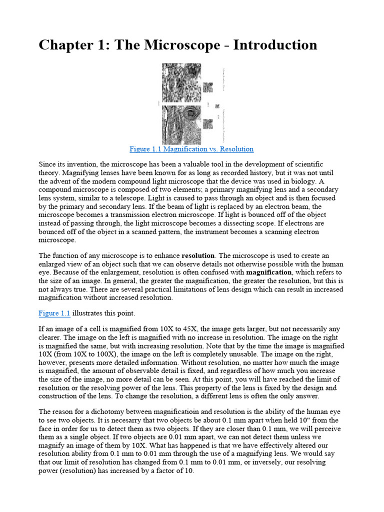 Chapter 1 - The Microscope - Introduction | PDF | Microscope | Angular Resolution