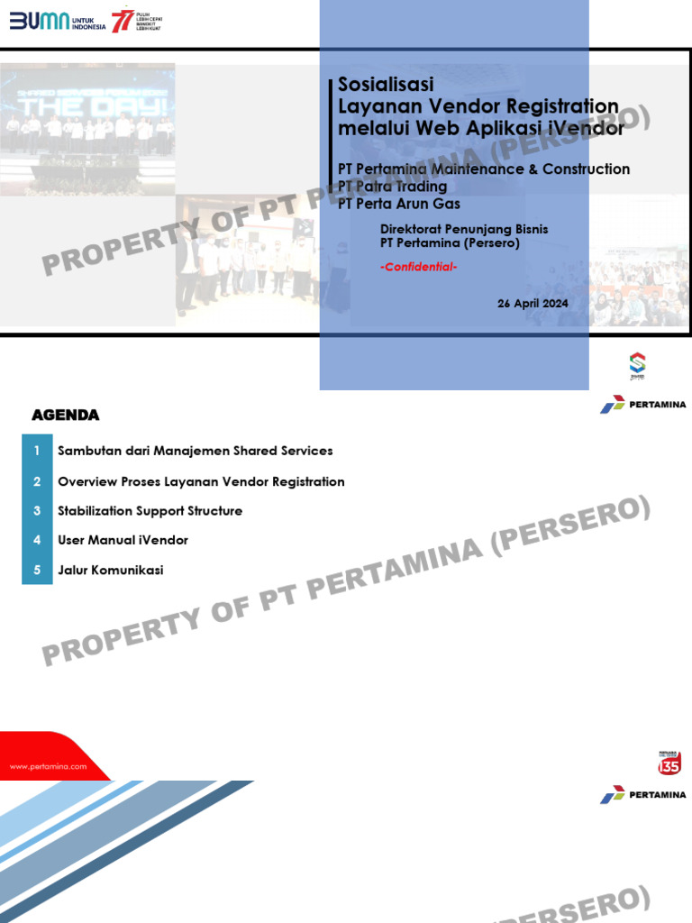 Materi Sosialisasi Vendor Registrasi Melalui Web Aplikasi Ivendor For User Dan Vendor NF ...