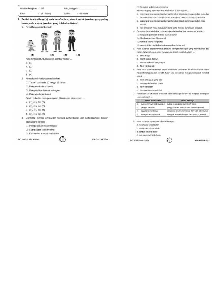 Soal Pat Ipa Semester 2 Kelas 6 | PDF