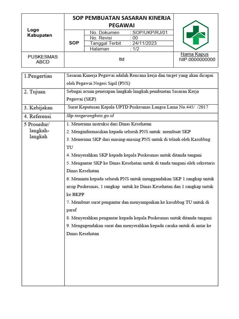 Sop Pembuatan SKP F | PDF | Bisnis | Teknologi & Rekayasa