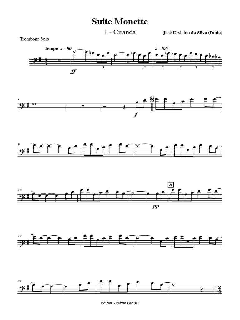 Suite Monette - Trombone Solo | PDF | Échecs | Ouverture (échecs)