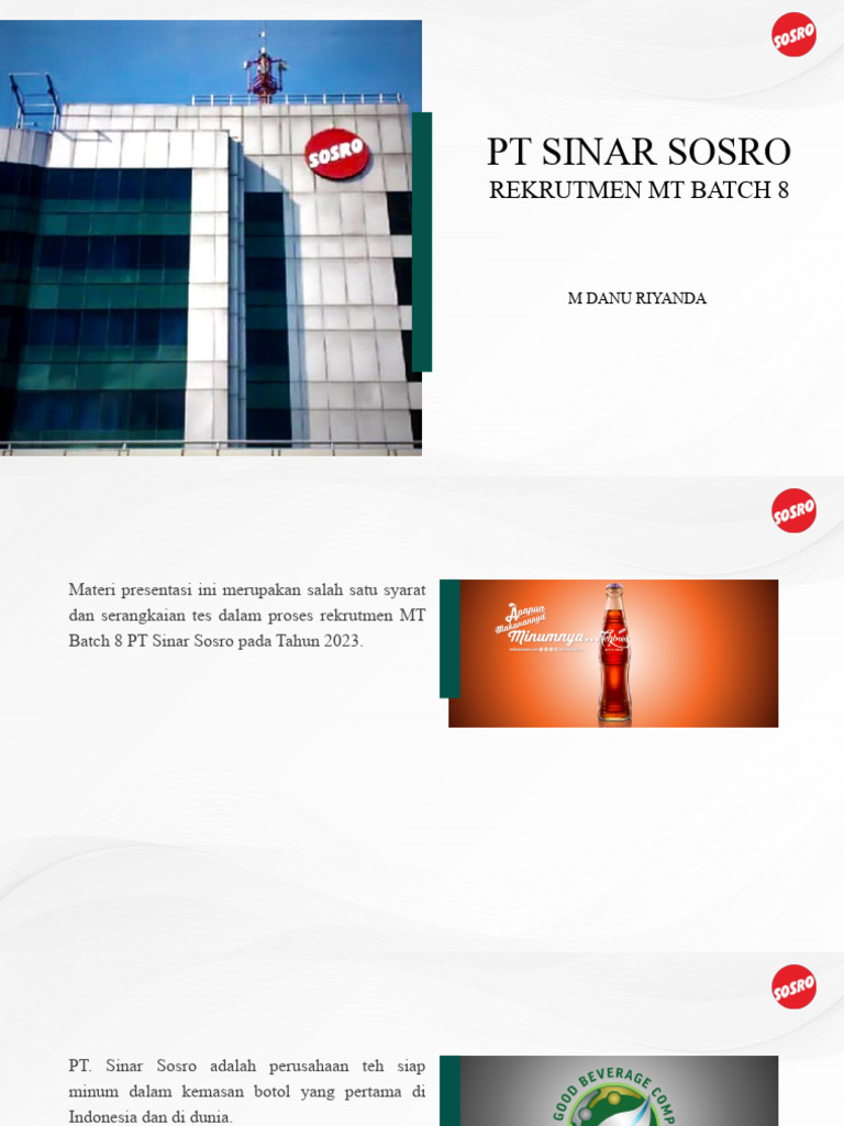 Rekrutmen MT Batch 8 PT Sinar Sosro | PDF | Karier & Perkembangan | Bisnis