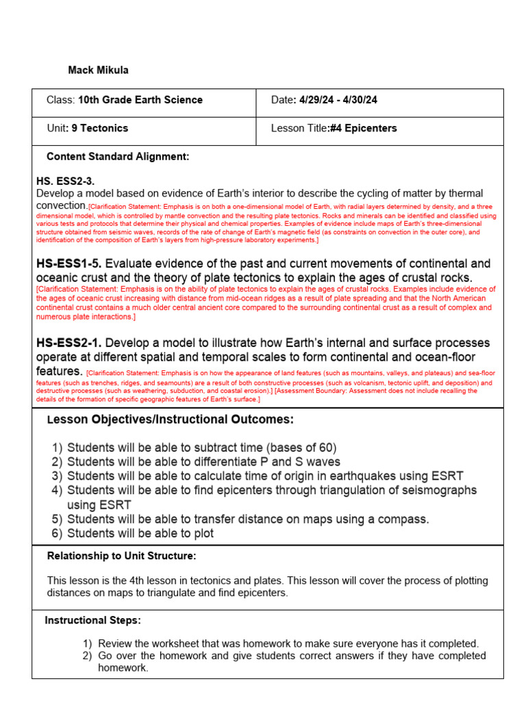 Mikula Tect Boundary 4 L | PDF | Plate Tectonics | Earth