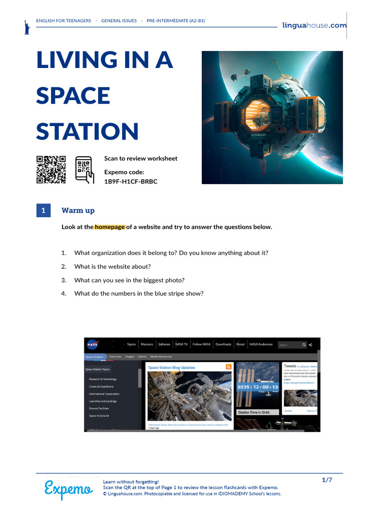 Living in A Space Station American English Student 2 | Download Free PDF | International Space ...
