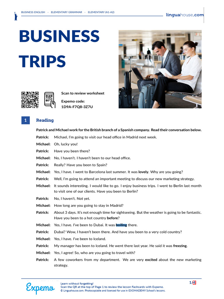 Business Trips American English Student | PDF | Linguistics