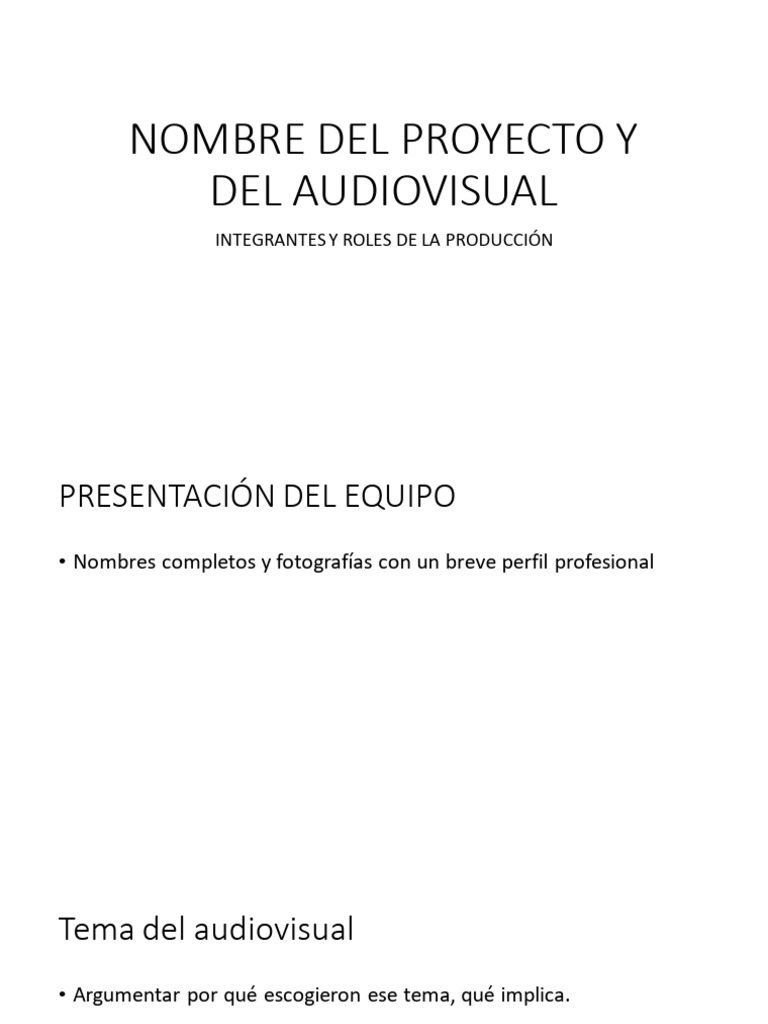 Esquema para pitch de guion audiovisual | PDF
