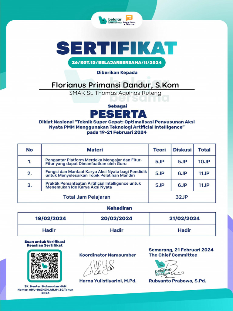 Aksi Nyata PMM Dengan AI | PDF