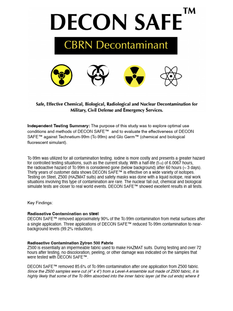 Decon Safe Summary | PDF | Radioactive Contamination | Radioactivity