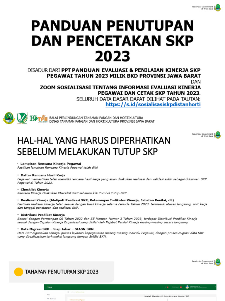 Panduan Penutupan Dan Pencetakan SKP 2023 | PDF