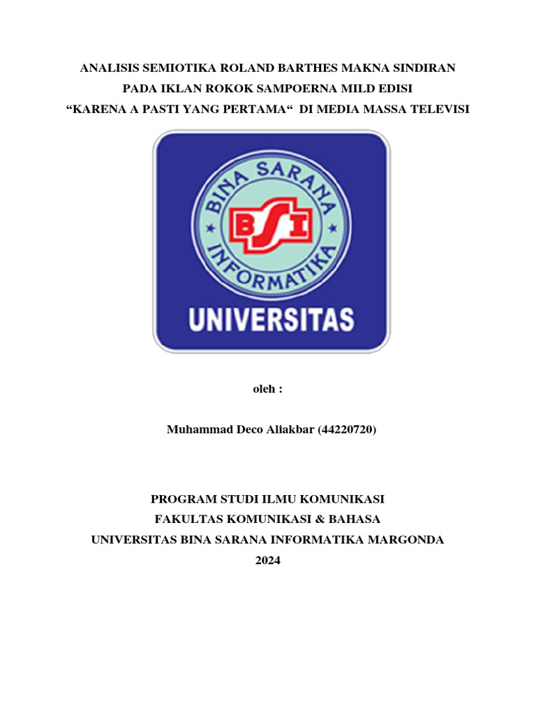 Analisis Iklan Sampoerna Mild Edisi 89 | PDF | Seni