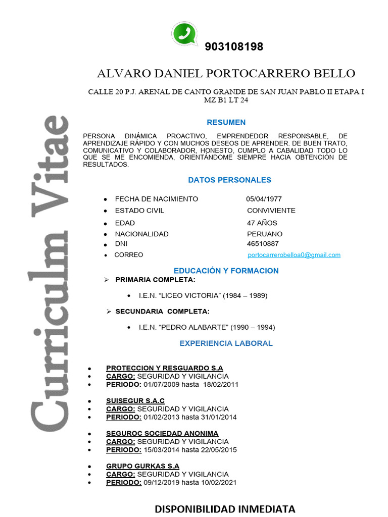 Alvaro Portocarrero | PDF