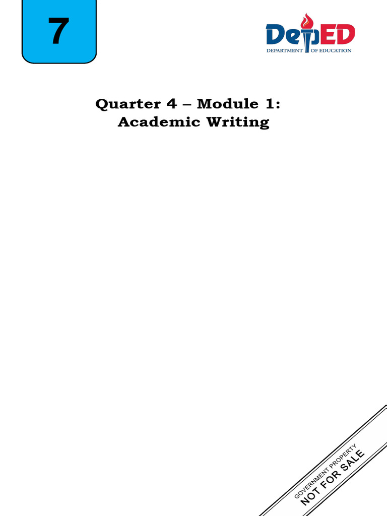 EDITED-Eng7 q4 Mod1 Academic-Writing v1 Forprinting-1 | PDF | Word | Information