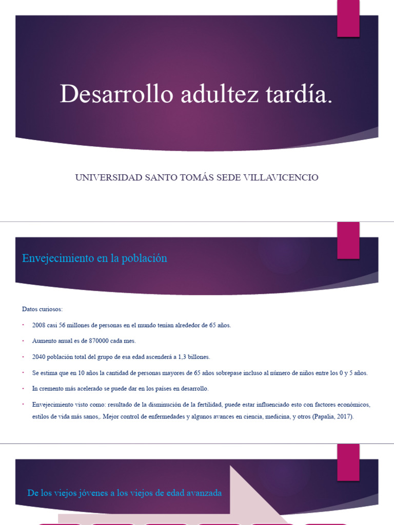 Adultez Tardía | PDF | Adultos | Vejez