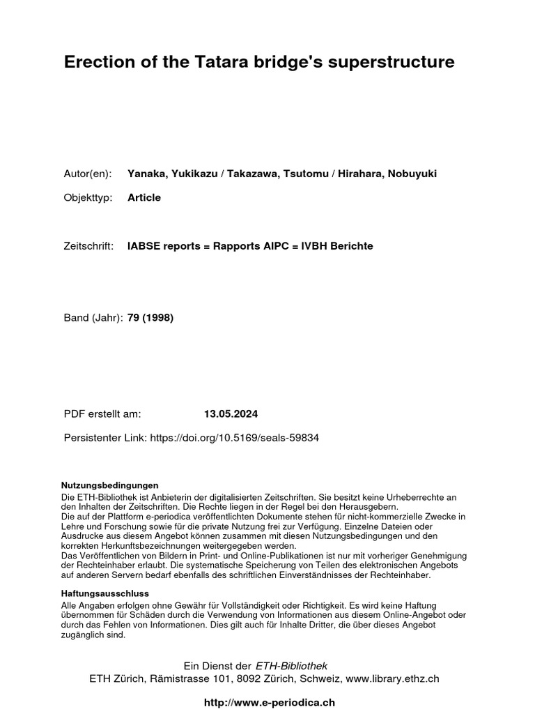 Erection of The Tatara Bridge's Superstructure | PDF | Crane (Machine ...