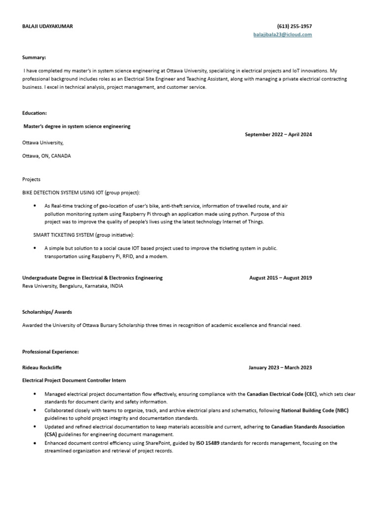 Electrical Engineer with IoT Expertise | PDF | Internet Of Things ...