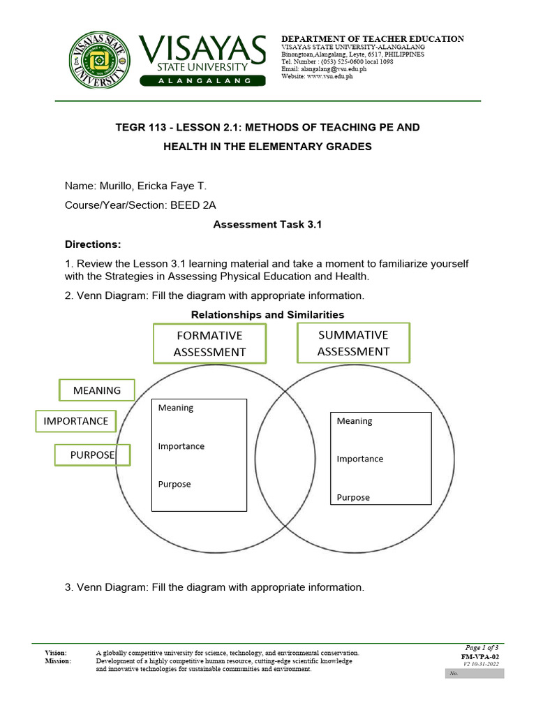 Tegr 113 La 2.1 Beed 2a Murillo Ef. | PDF | Physical Education | Science