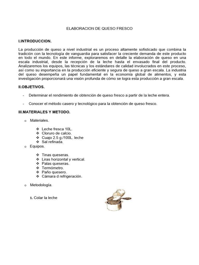 Elaboracion de Queso | PDF | Queso | Leche
