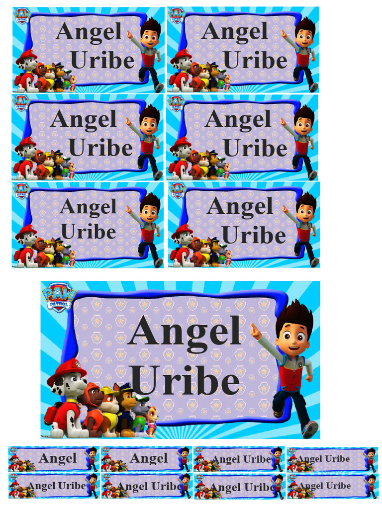 Etiquetas Pow Patrol | PDF