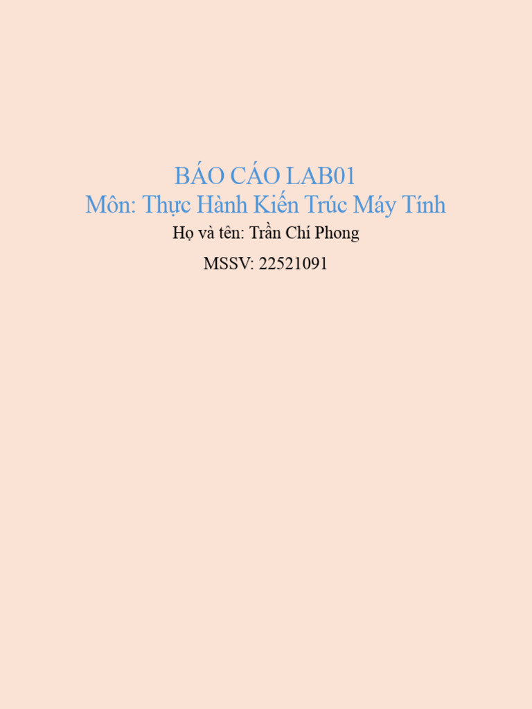 Báo Cáo Lab01 | PDF