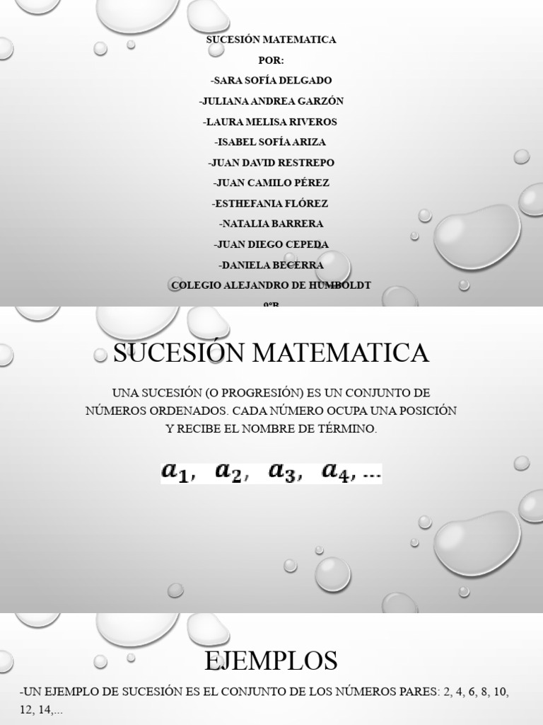 Exposición Sucesión Matematica | PDF | Secuencia | Matemática Elemental