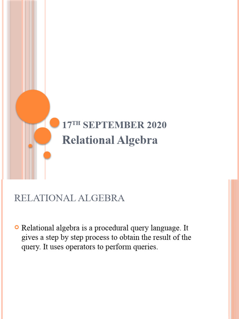 Relational Algebra | PDF | Data Management Software | Data Management
