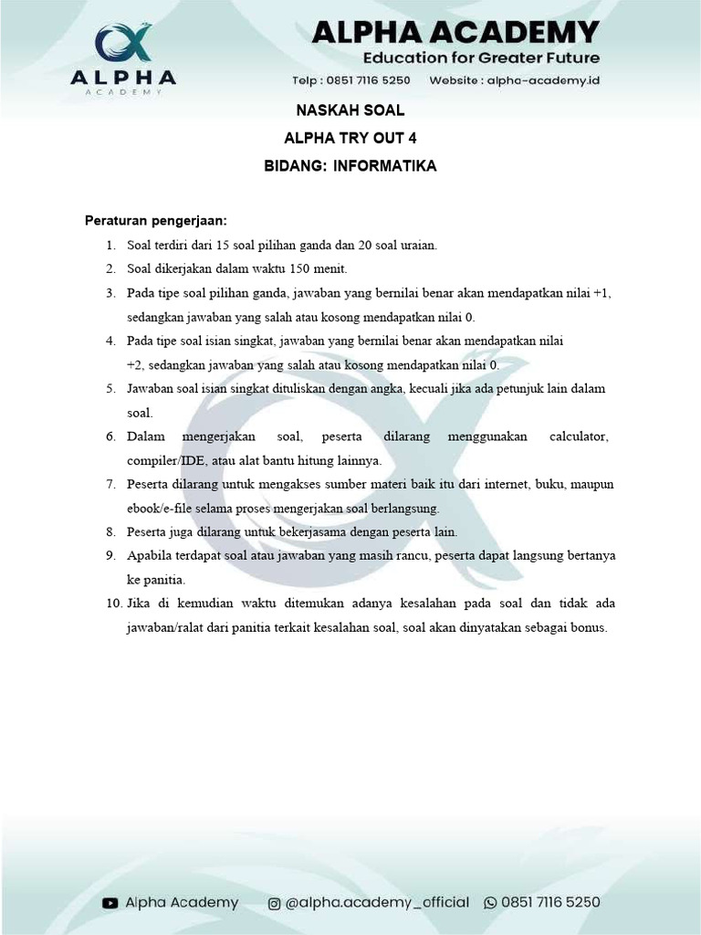 INFORMATIKA - PEMBAHASAN TO PRA-OSK Vol.4 | PDF