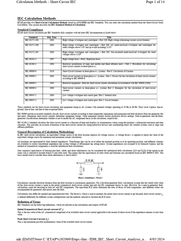Etap 20.0 Iec | PDF | Electrical Impedance | Alternating Current