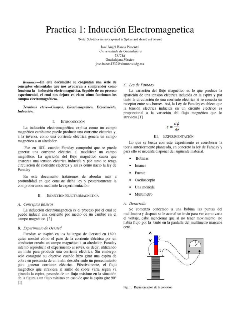 Inducción Electromagnética y Experimentos | PDF | Inducción electromagnética | Electromagnetismo