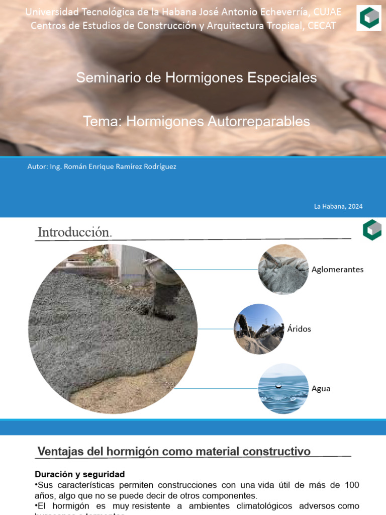 Hormigones Autorreparables: Innovaciones | PDF | Hormigón | Cemento