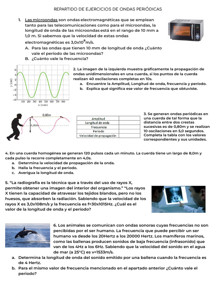 Ejercicios de Ondas Periódicas y Electromagnéticas | PDF | Hertz | Olas