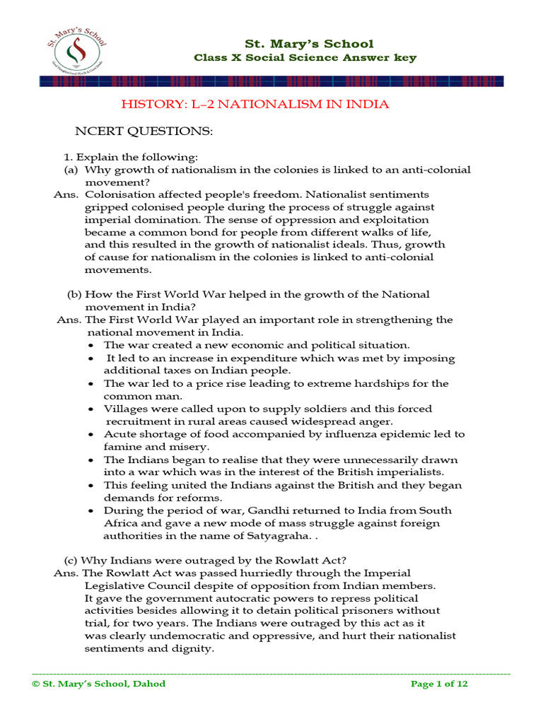 Nationalism in India | PDF | Mahatma Gandhi | British Raj