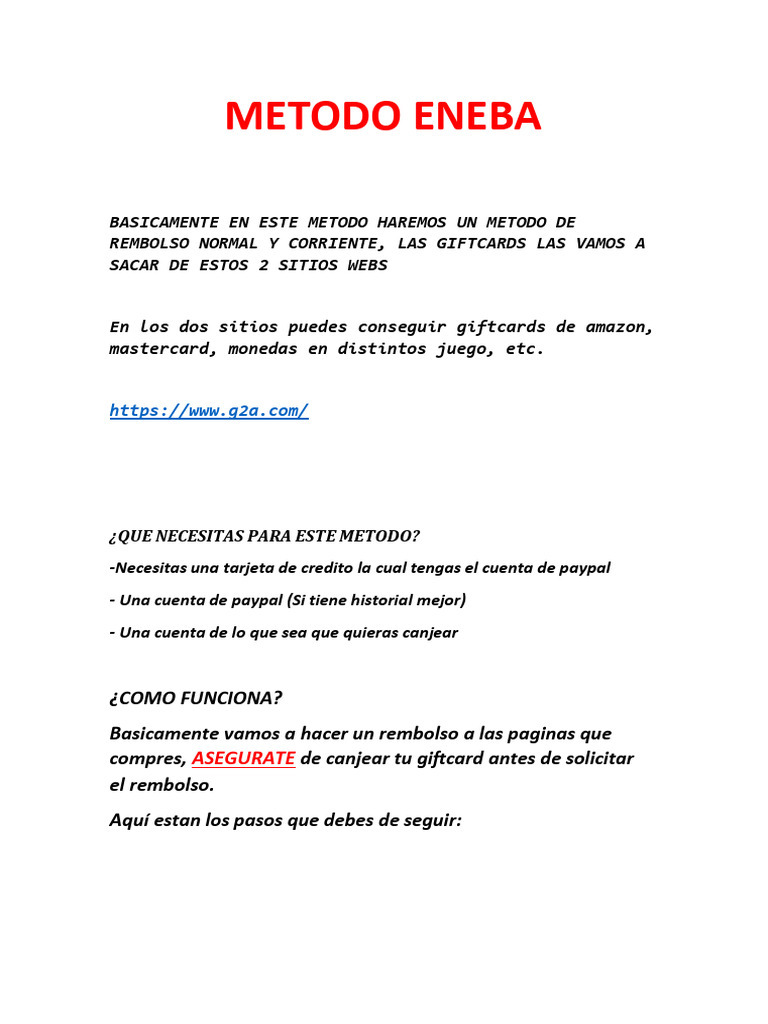 Método Eneba - G2a | PDF