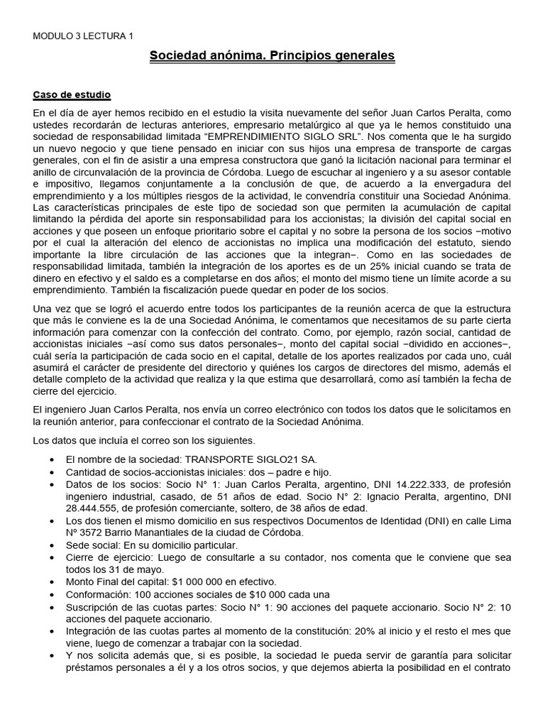 Modulo 3 Lectura 1 | PDF | Sociedad de responsabilidad limitada | Sociedad