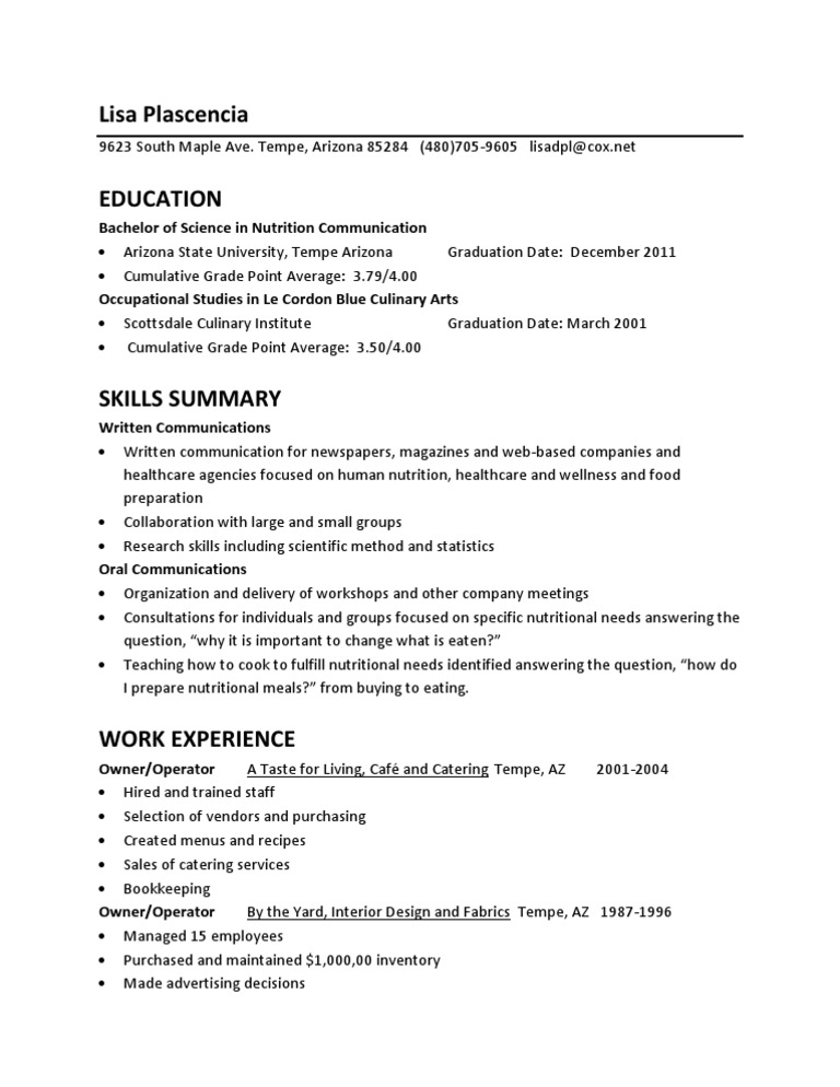 Lisa Resume Scannable | PDF