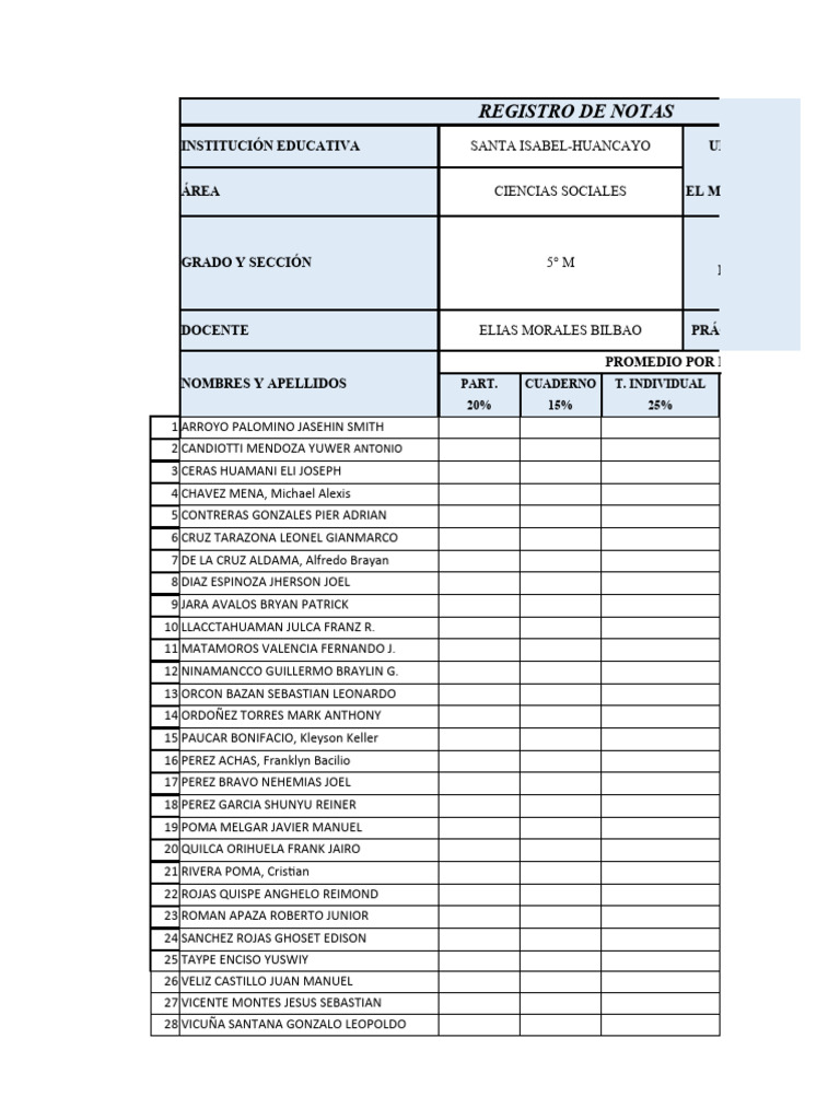 Registro de Notas 4 | PDF