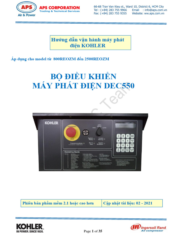 HDVH Kohler Dec550-New | PDF
