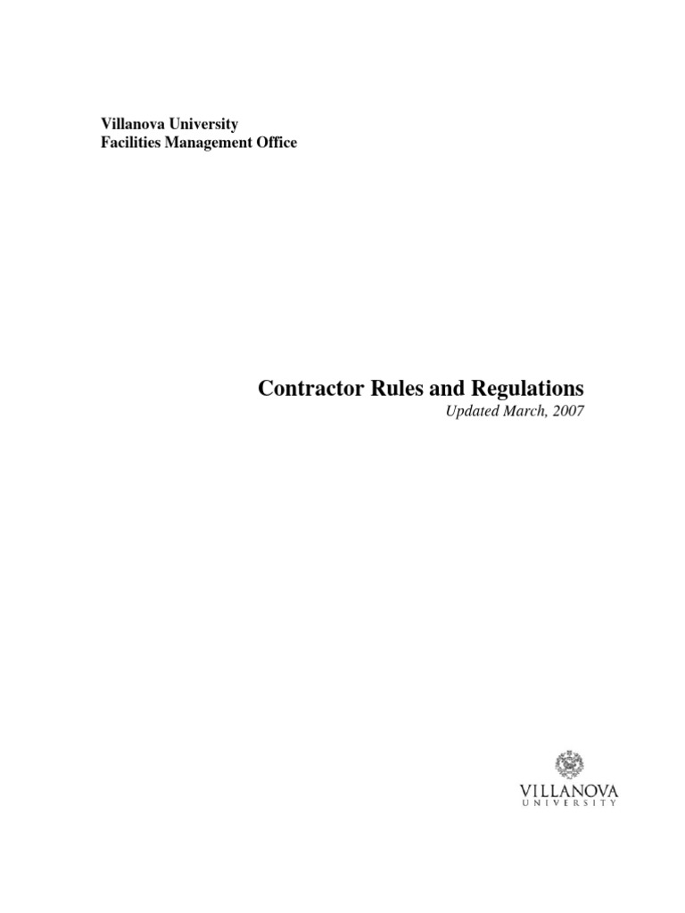 Contractor Rules and Regulations | PDF | Finance & Money Management