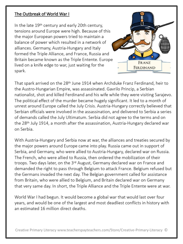 WWI Reading - Qs | PDF | Allies Of World War I | Austria Hungary