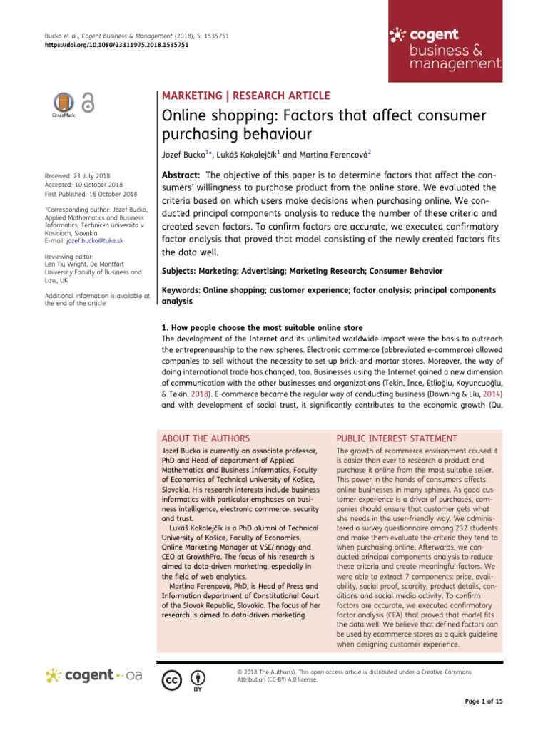 Online Shopping Factors That Affect Consumer Purch | PDF