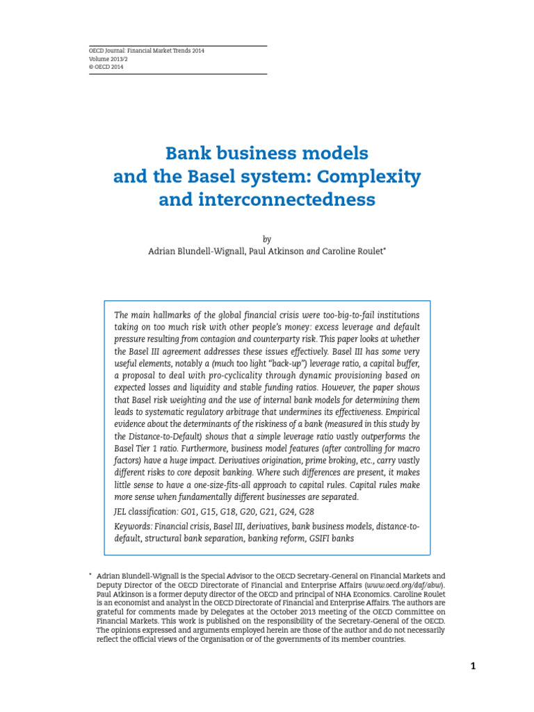 Bank-Business-Models-Basel-2013 | PDF | Basel Iii | Swap (Finance)