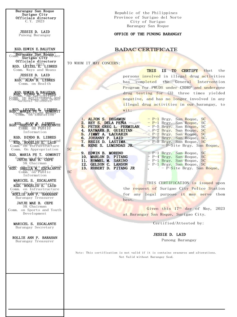 Badac Cert 2023 | PDF