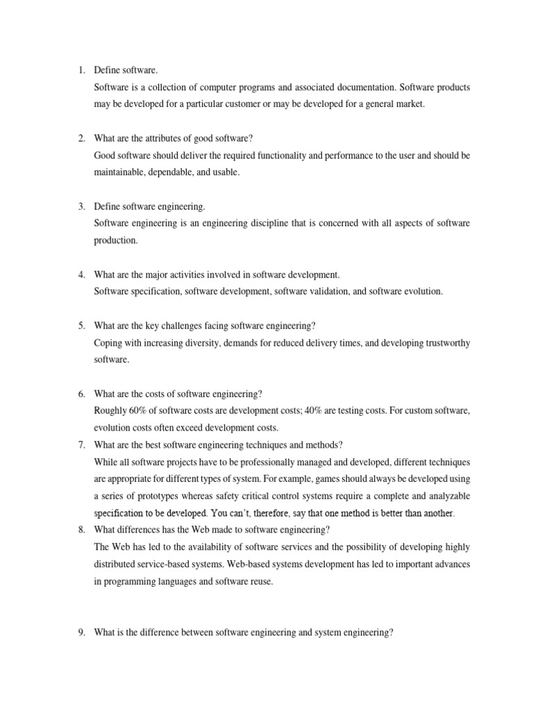Short Answer Question | PDF | Software Development Process | Agile ... Short Answer Question | PDF | Software Development Process | Agile ...