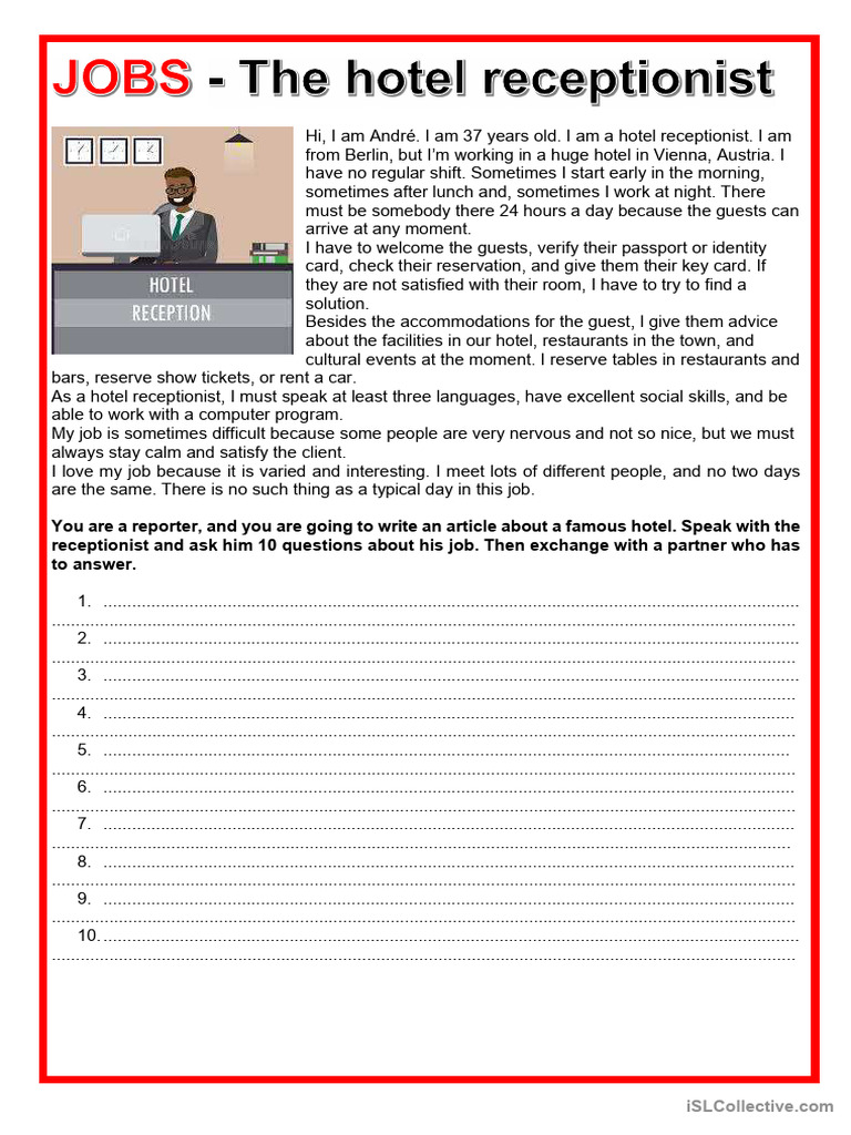 Hotel Receptionist Job Insights | PDF | Hotel
