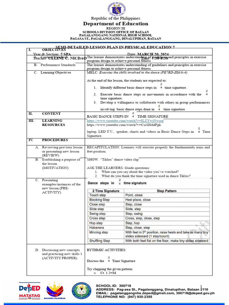 DLP-COT 3 | PDF | Learning | Dances