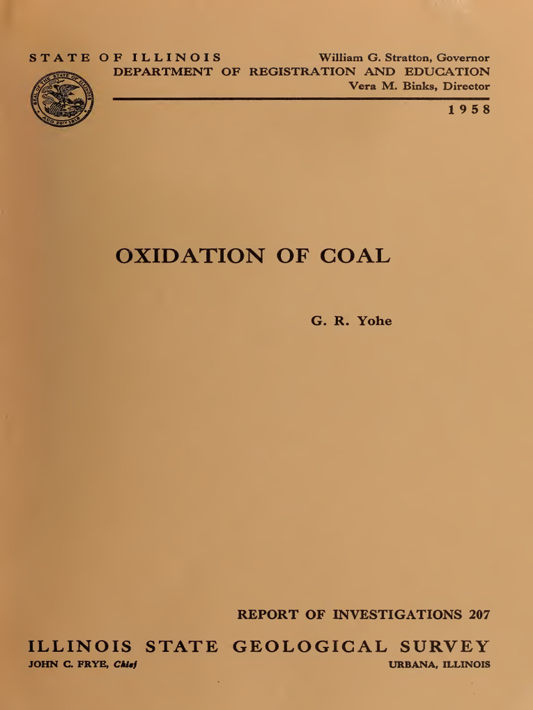 Coal Oxidation Report 1958 | PDF | Coal | Combustion