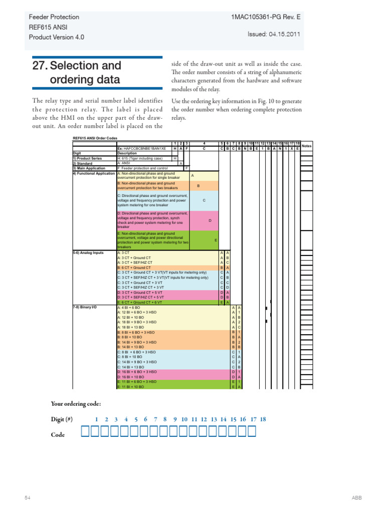 Order Code REF 615 | PDF | Electrical Engineering | Electronics