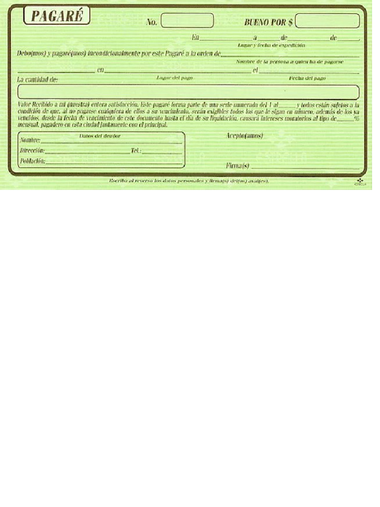 Pagaré Ejemplo | PDF